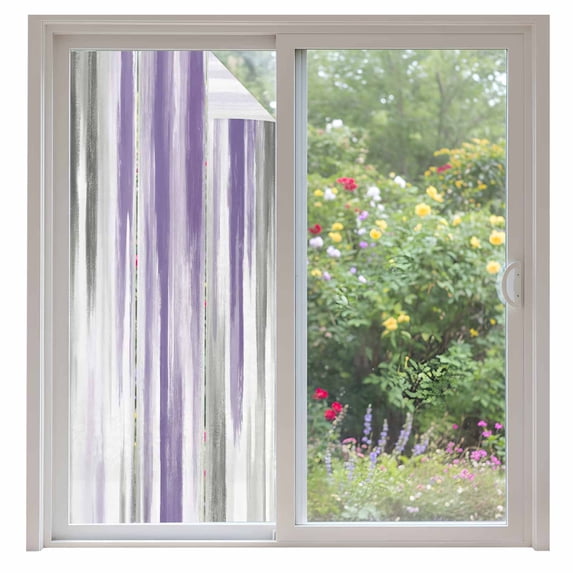 Purple Gray Window Privacy Film, Vintage Country Abstract Gradient ...