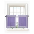Purple Greek Key Tier Curtains 24 Inch Length,Sheer Curtains for ...