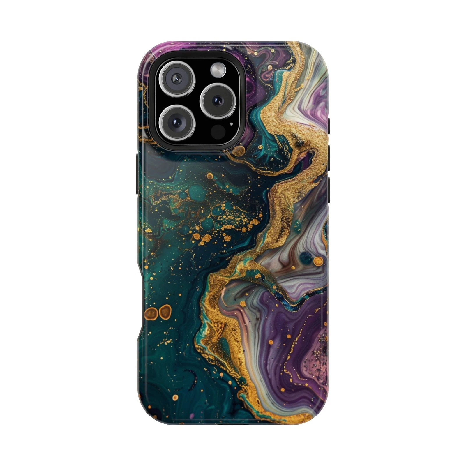 Purple Green Gold Marble Blend iPhone Case 17 through 11 Pro Max ...