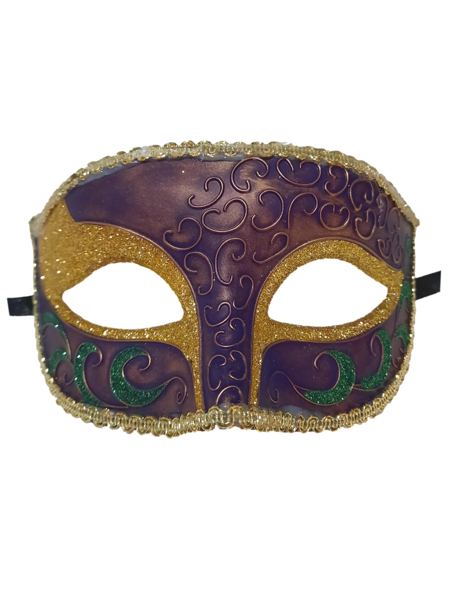 Purple Green Gold Venetian Men Elegant Masquerade Mardi Gras Mask ...
