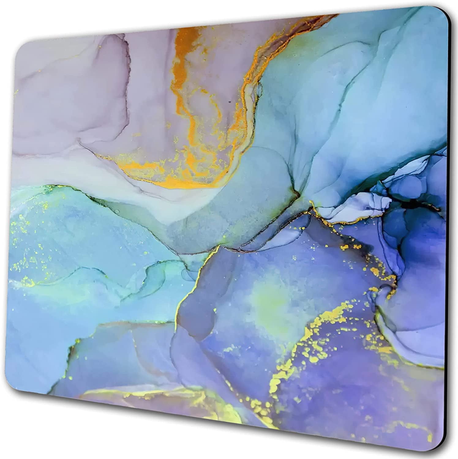 Purple Green Mouse Pad Cool Gold Marble Designs Gaming Mousepad Non ...