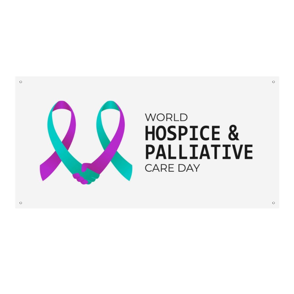 Purple Green Ribbon Hospice And Palliative Care Awareness Banners Flag ...
