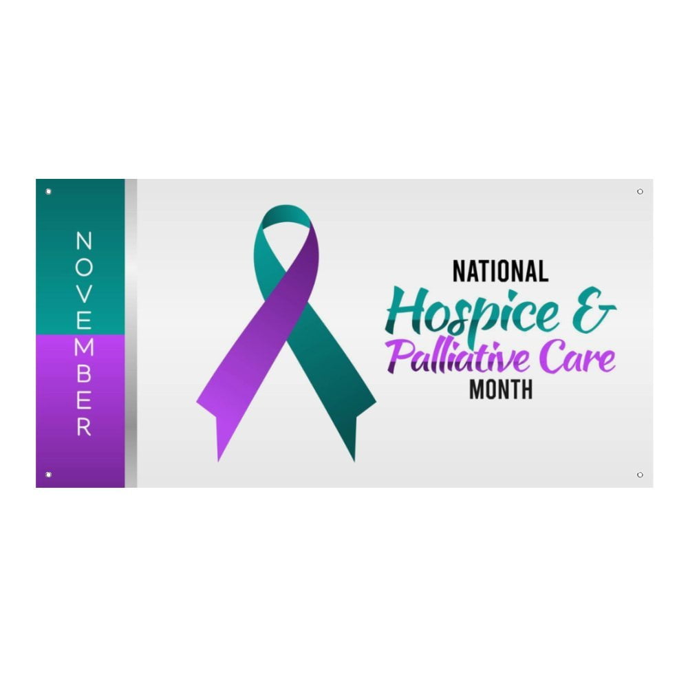 Purple Green Ribbon Hospice And Palliative Care Awareness Banners Flag ...