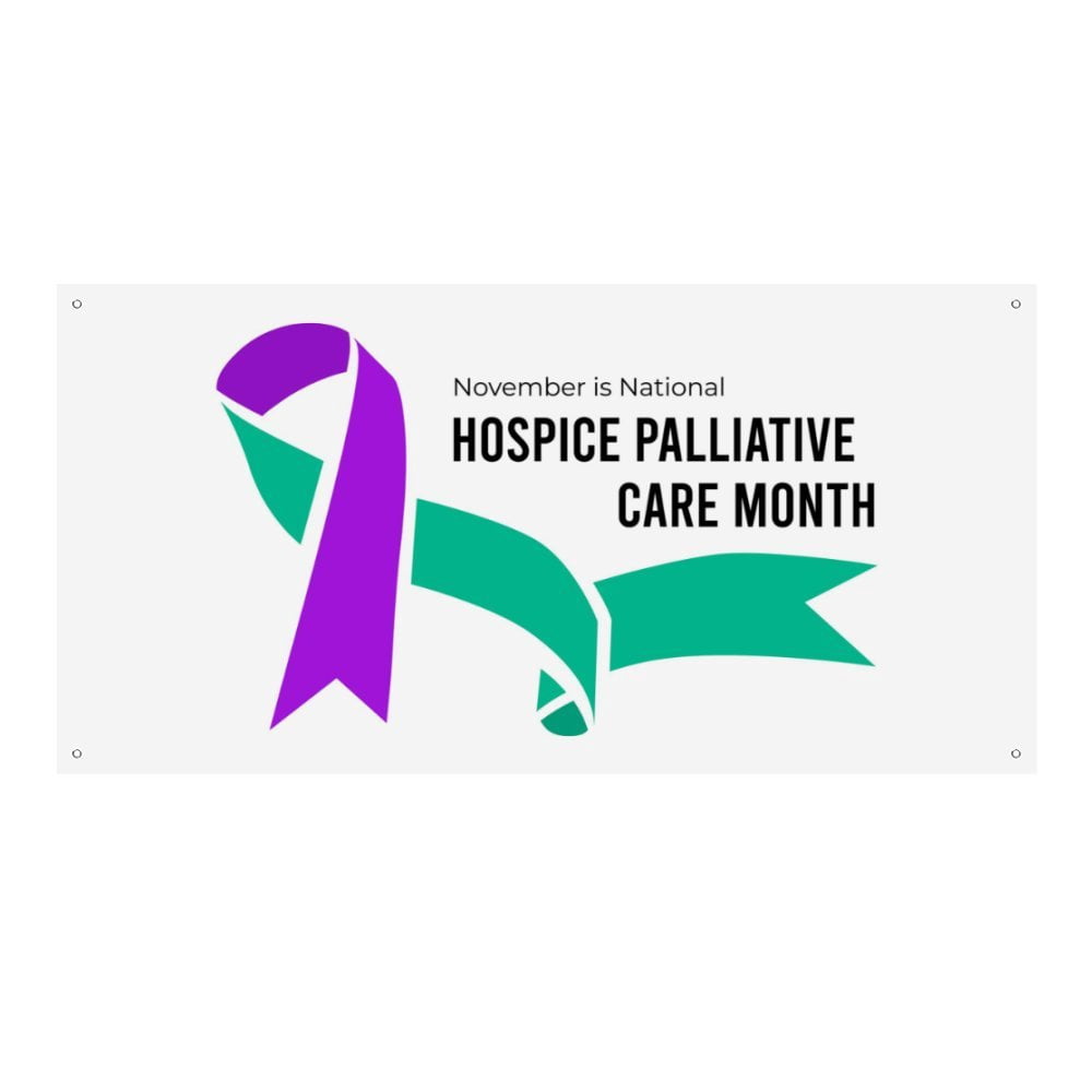 Purple Green Ribbon Hospice And Palliative Care Awareness Banners Flag ...