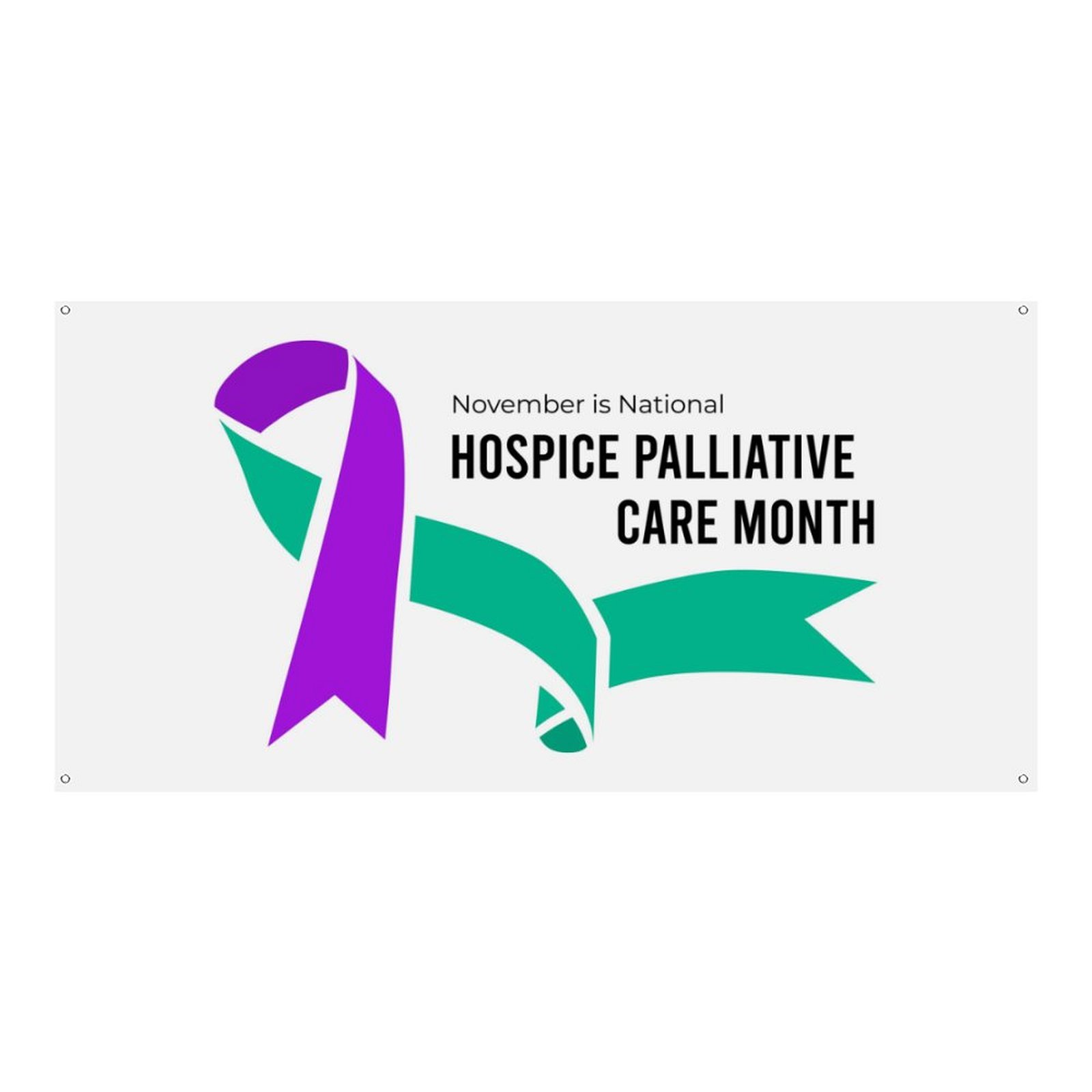 Purple Green Ribbon Hospice And Palliative Care Awareness Banners Flag ...