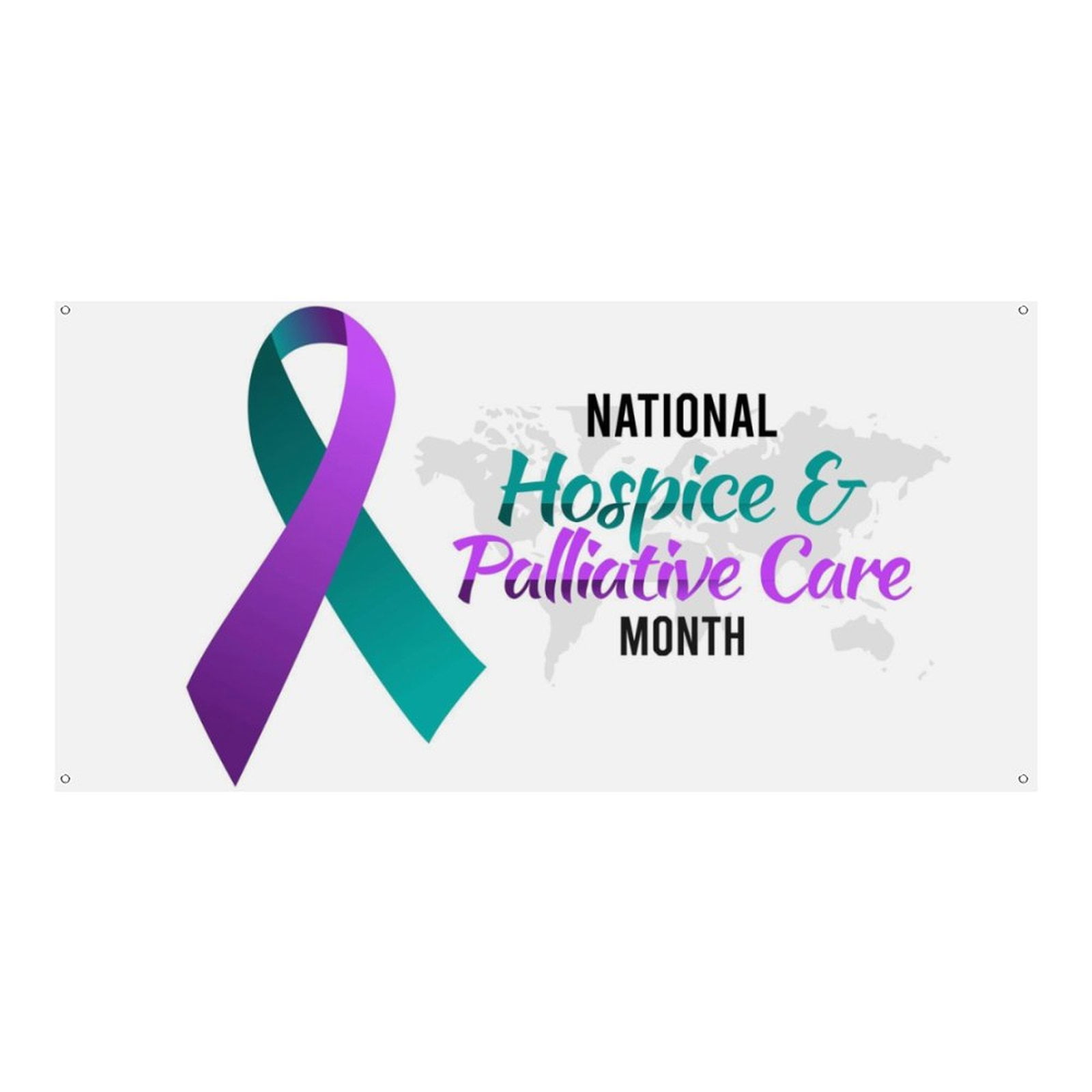 Purple Green Ribbon Hospice And Palliative Care Awareness Banners Flag ...