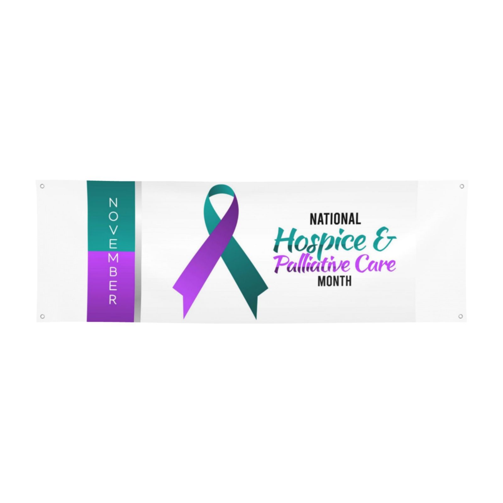 Purple Green Ribbon Hospice and Palliative Care Awareness Banner ...