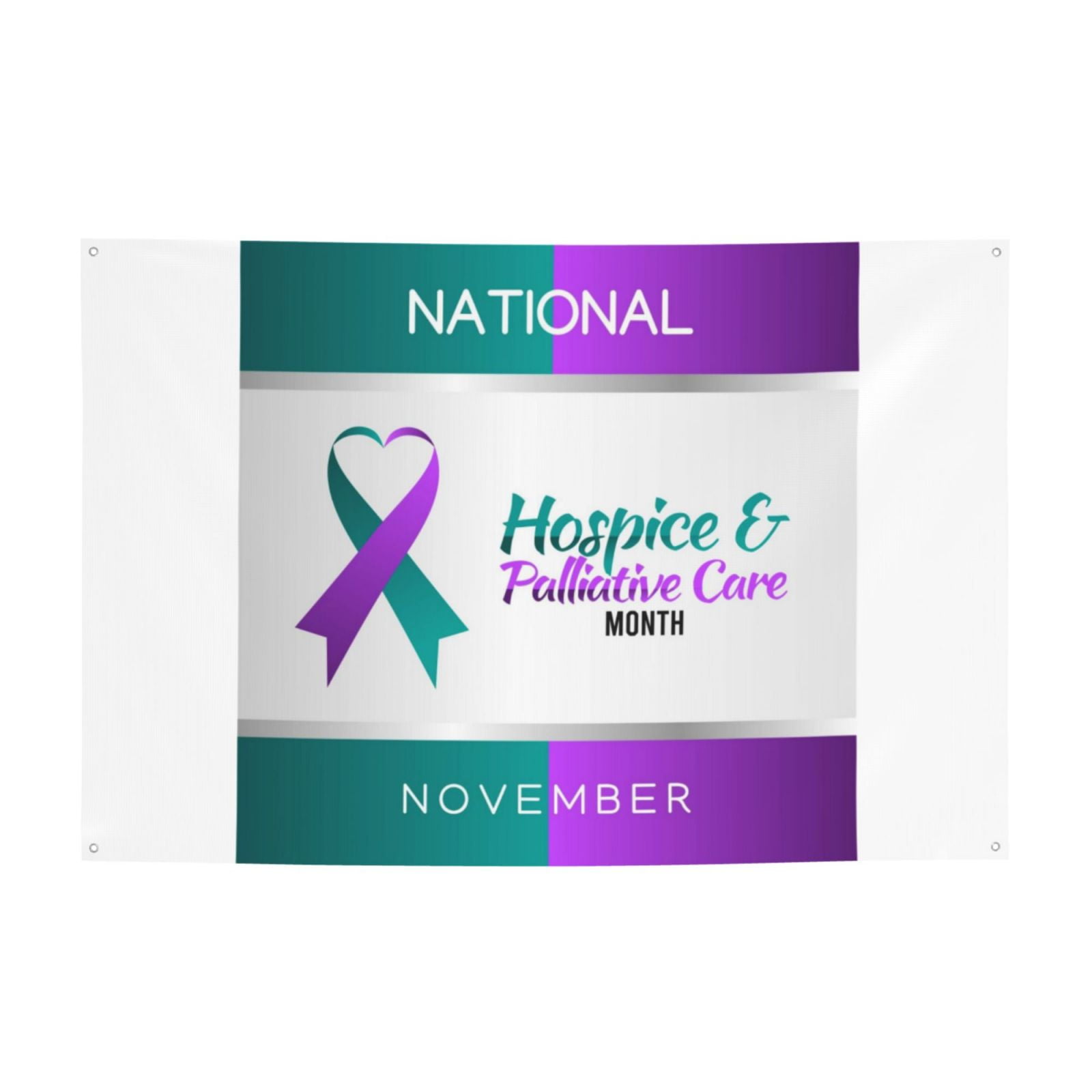 Purple Green Ribbon Hospice and Palliative Care Awareness Banner ...