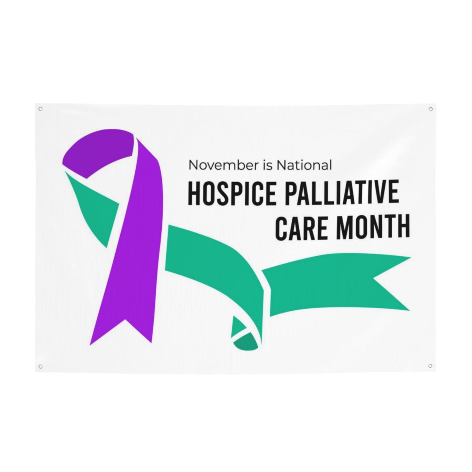 Purple Green Ribbon Hospice and Palliative Care Awareness Banner ...