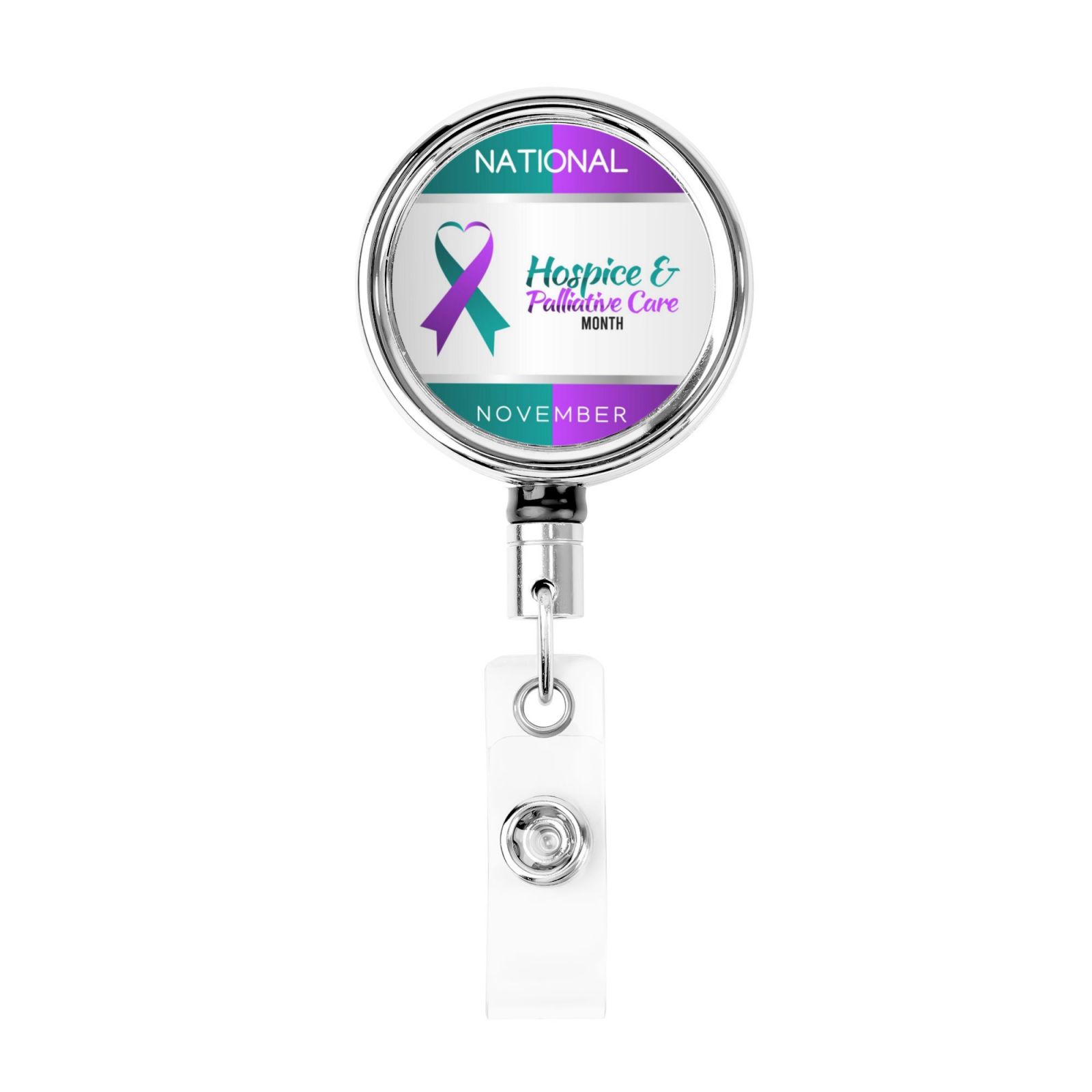 Purple Green Ribbon Hospice and Palliative Care Awareness Badge Reel ...