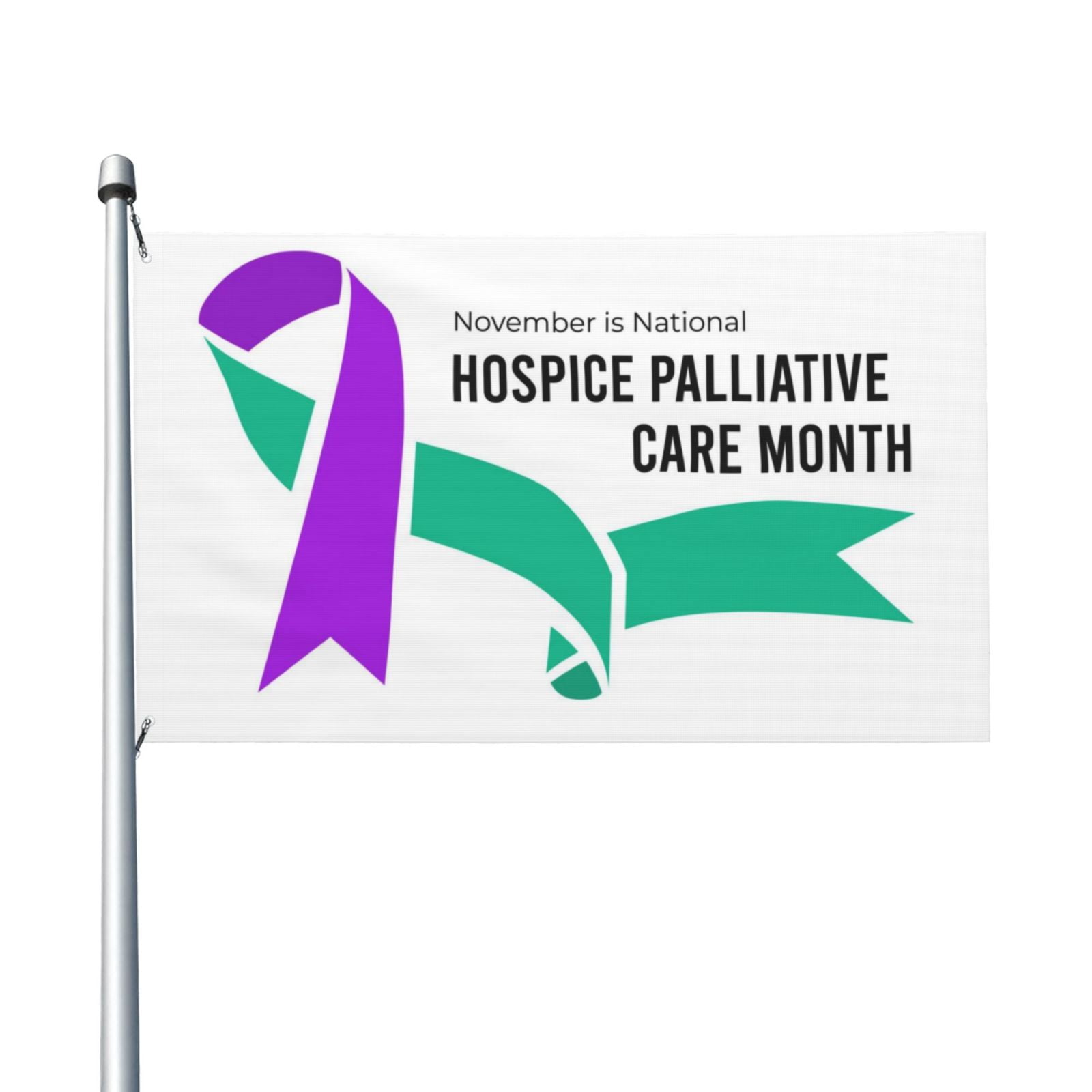 Purple Green Ribbon Hospice and Palliative Care Awareness Flag 3x5 Ft ...