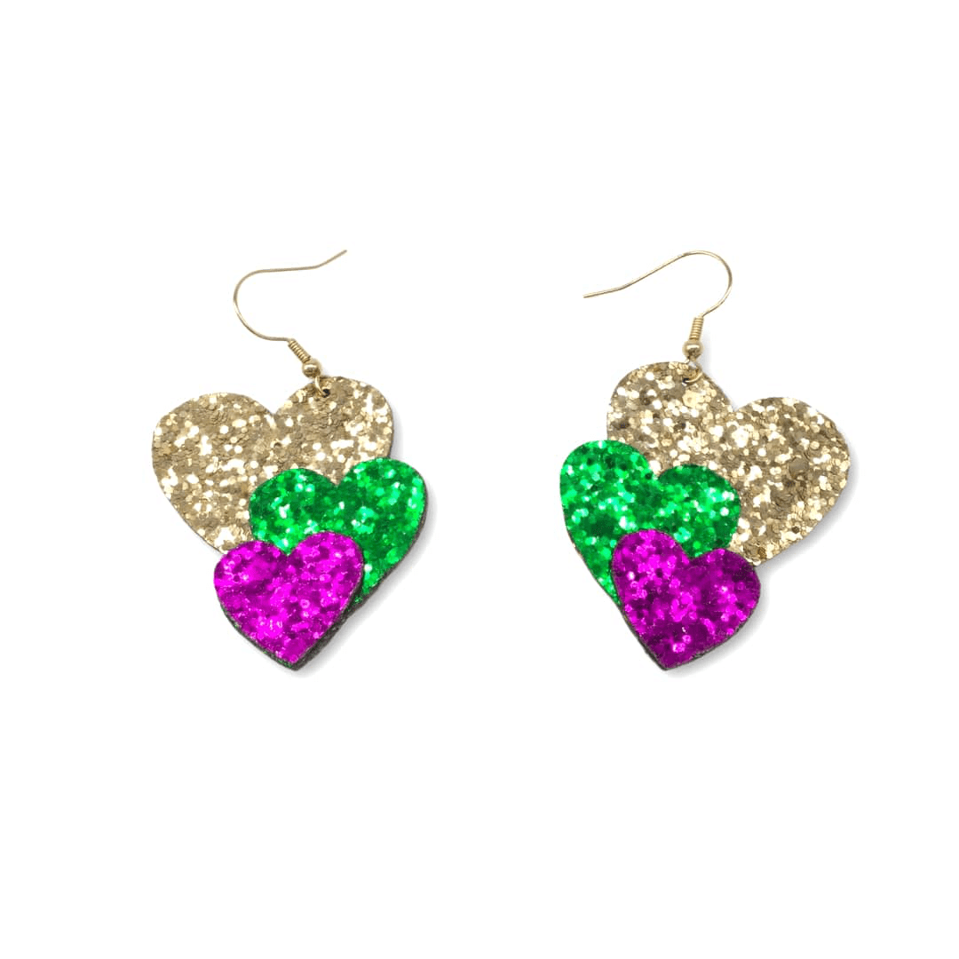 3 heart earrings store