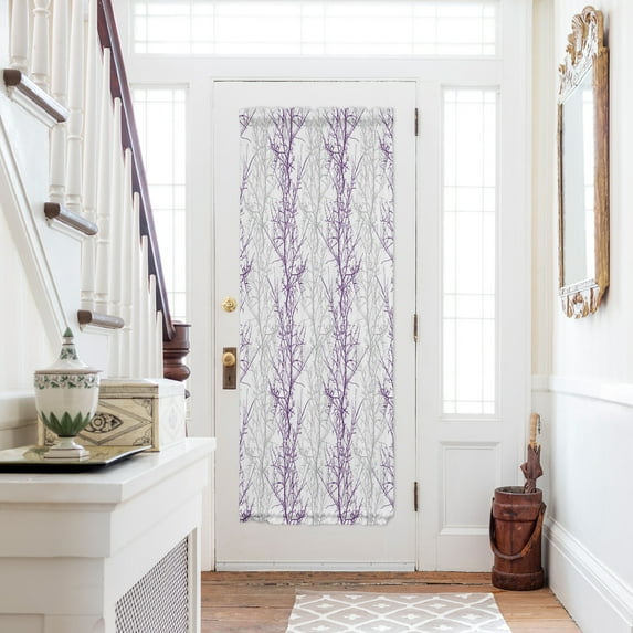 Purple Grey Branch Door Curtains for Door Window, French Sidelight ...