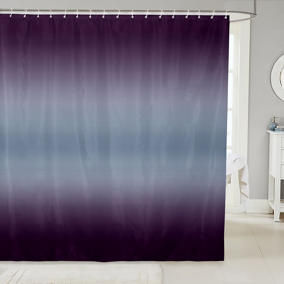 Purple Grey Shower Curtain Deep Purple Gradient Black Out Shower ...