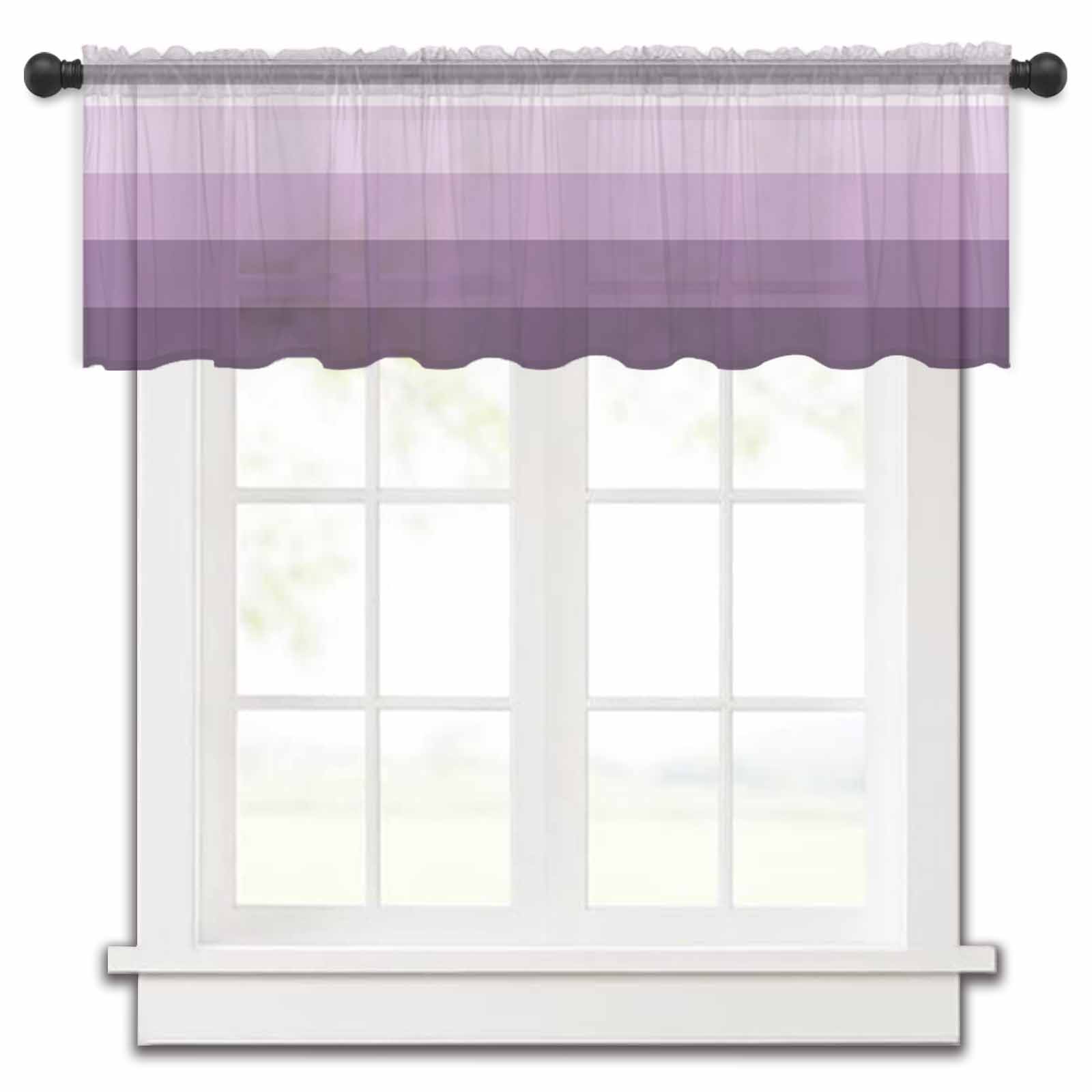 Purple Grey Valance Curtains for Kitchen/Living Room/Bathroom/Bedroom ...