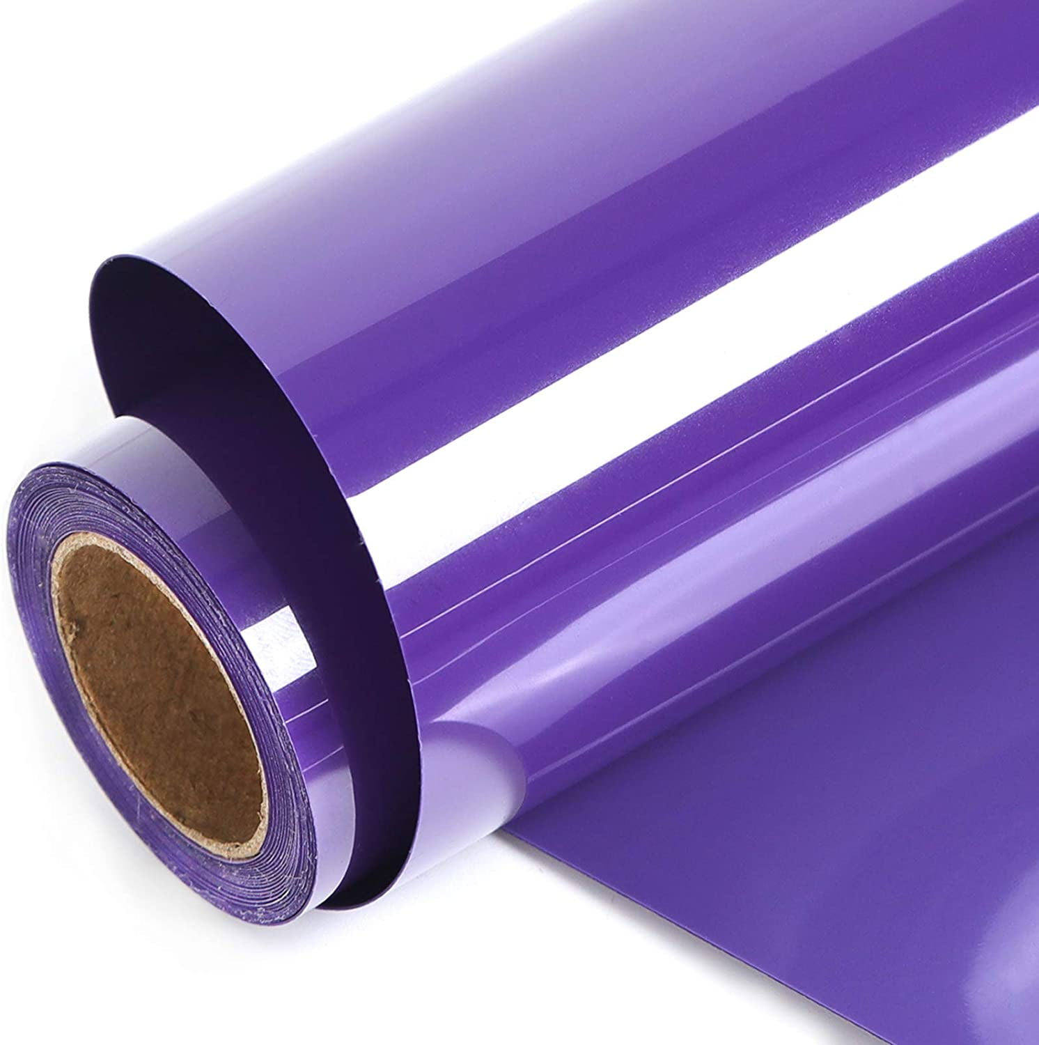 Purple HTV Heat Transfer Vinyl Rolls, 12" x 12ft Glossy Purple Iron on ...