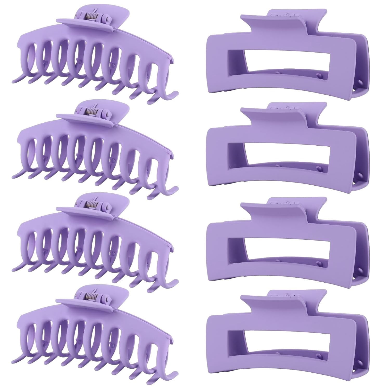 Purple Hair Clips for Women - 8 Pack 4.3 Inch Large Hair Claw Clips for ...