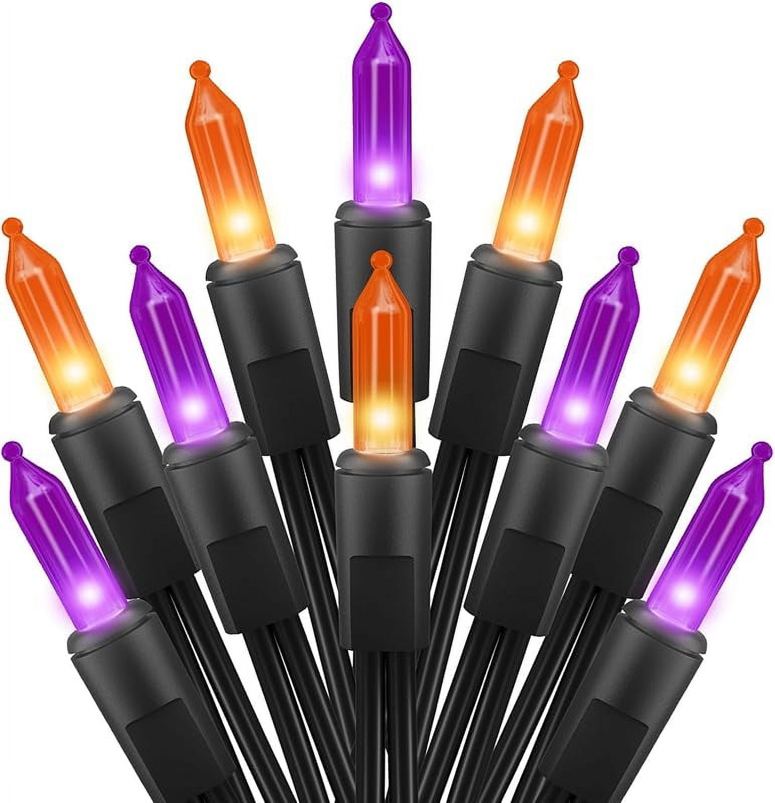 Purple Halloween Mini Lights, 50 Count 13 Feet Incandescent Bulb Mini ...