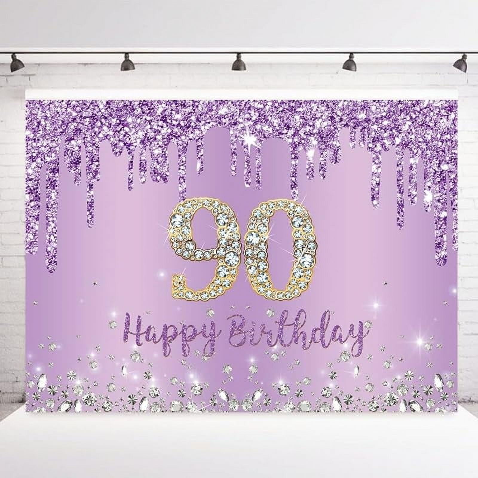 Purple Happy 21th Birthday Photography Background Girls Sweet 21th Years Old Birthday Party ...