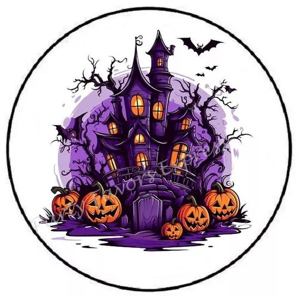 Purple Haunted House Halloween Sticker Party Favors Sticker Envelope ...
