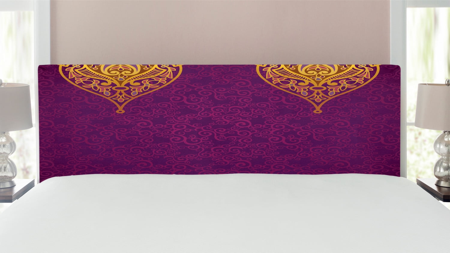 Purple Headboard, East Oriental Royal Palace Patterns with Bohemian ...