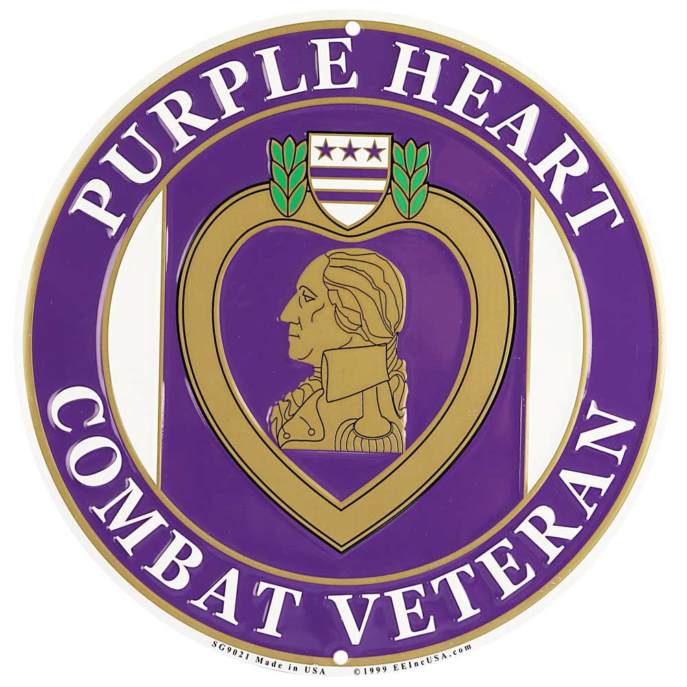 Purple Heart 12 inch Diameter Tin Sign - Walmart.com
