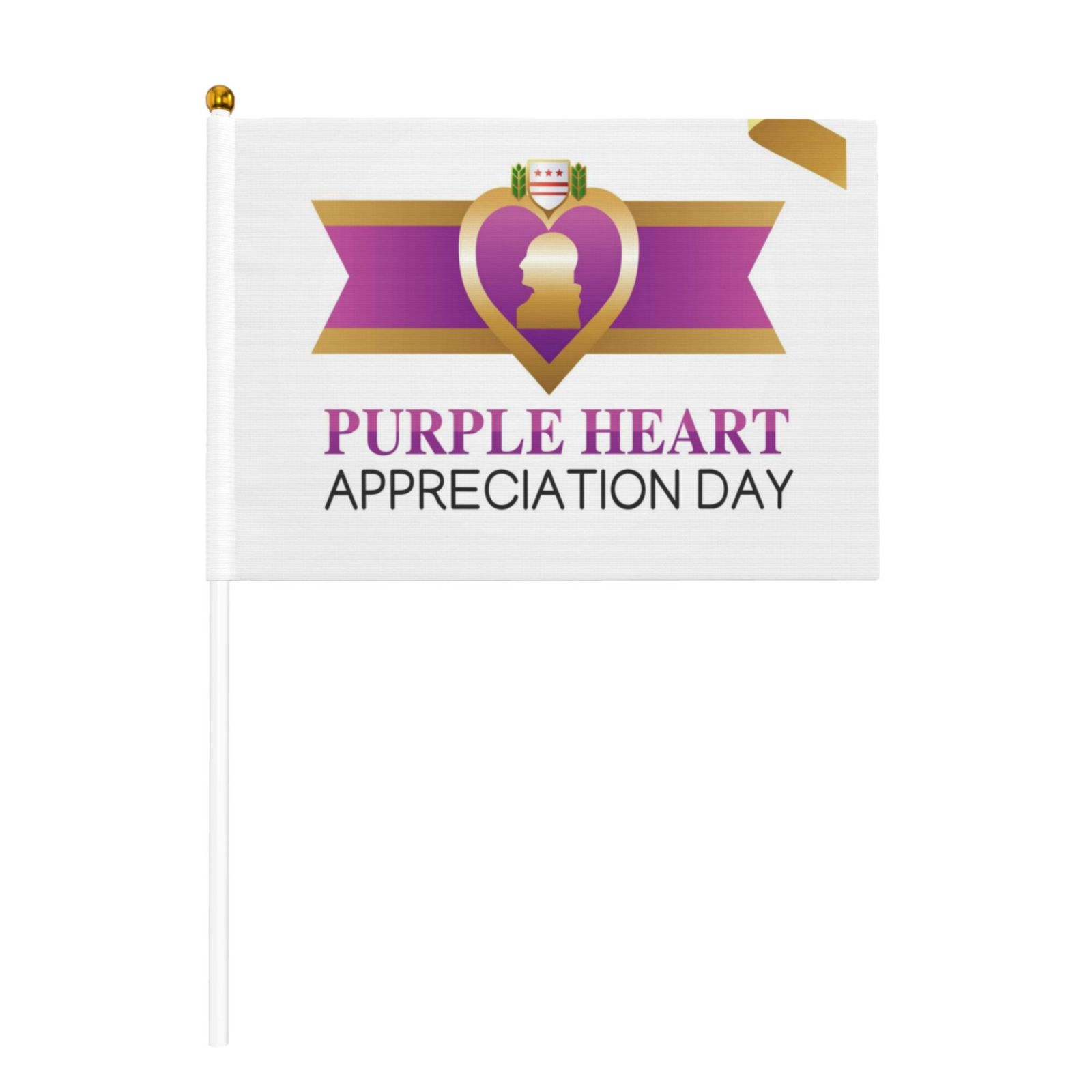 Purple Heart Day 2024 Flag Small Mini Hand Held Flags Small Miniature ...