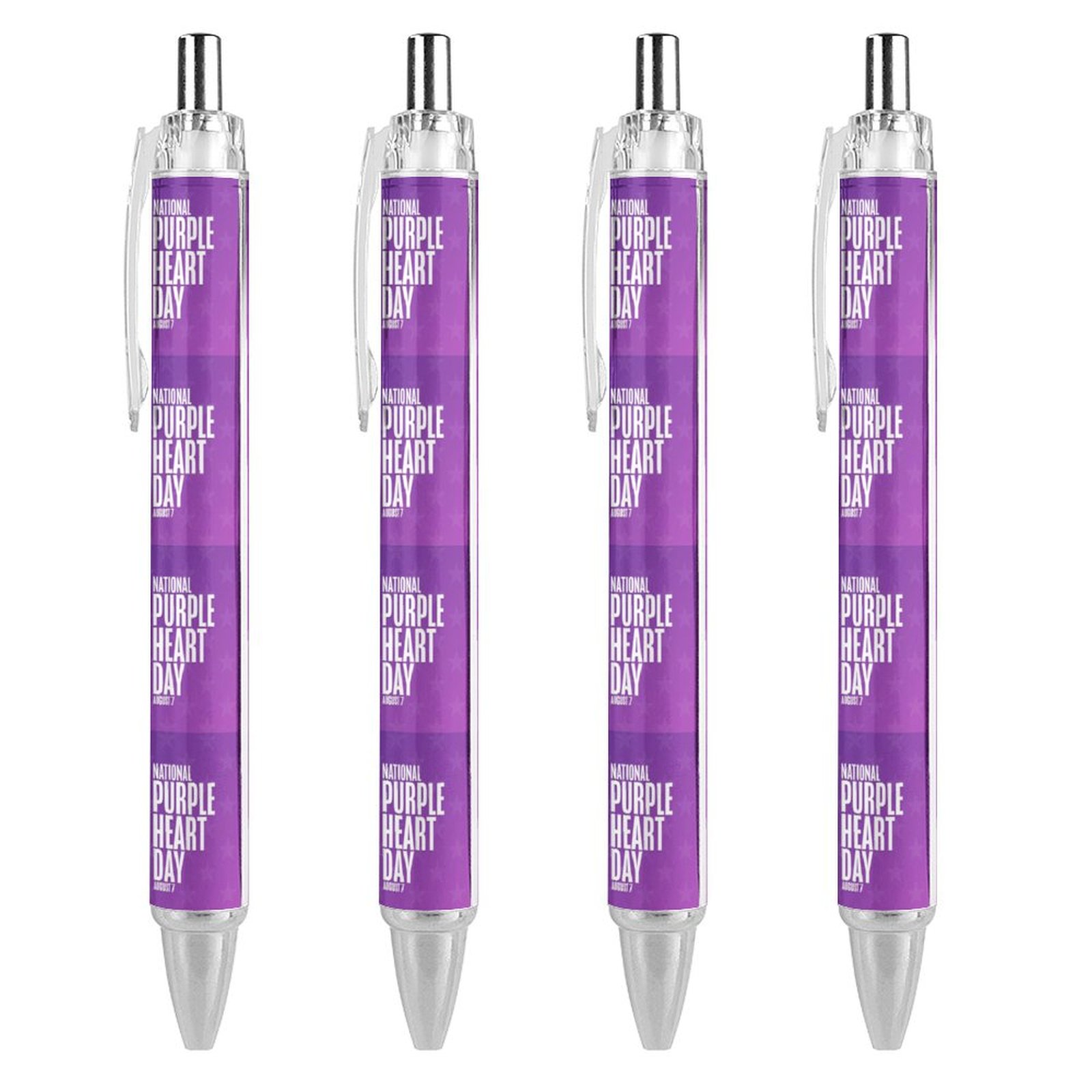 Purple Heart Day 2025 Ballpoint Pen Retractable Pens Black Writing Pen ...