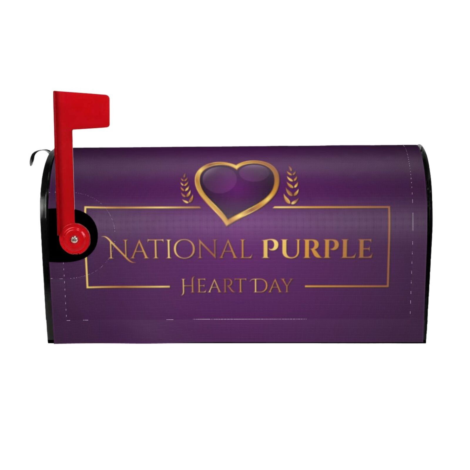 Purple Heart Day 2025 Magnetic Mailbox Cover Post Box For Outside ...