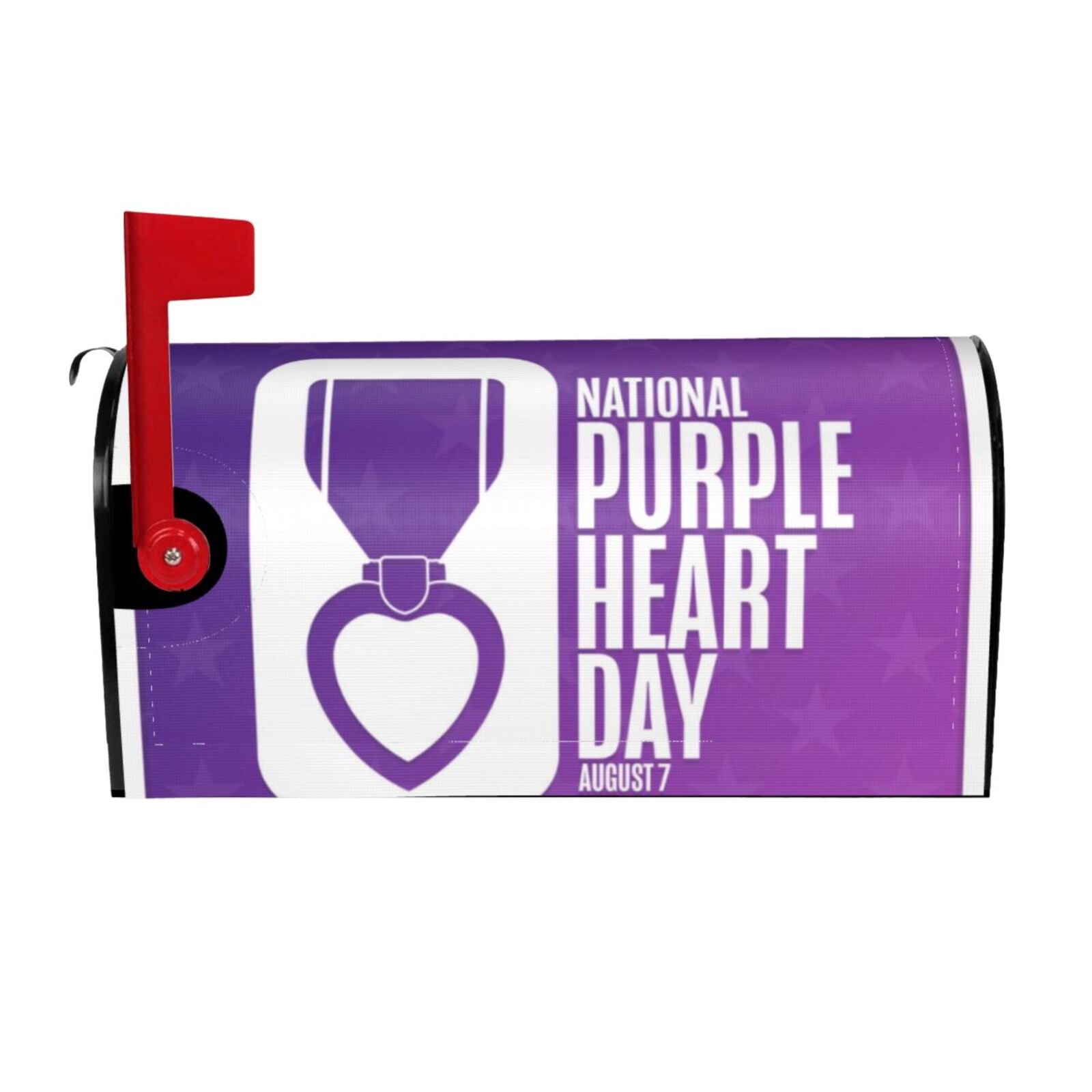 Purple Heart Day 2025 Magnetic Mailbox Cover Post Box For Outside ...