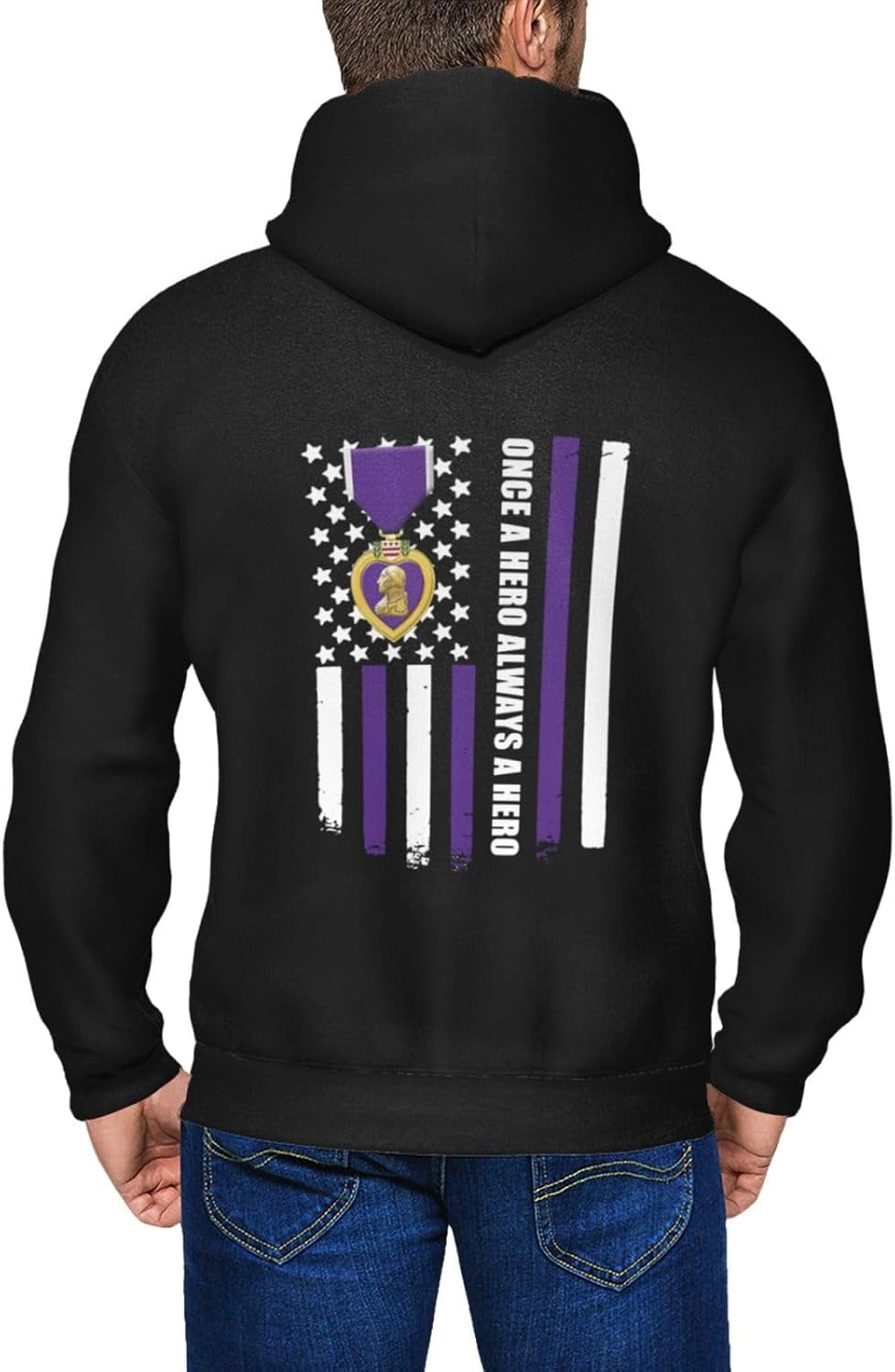 Purple Heart Medal US Military Purple Heart Veteran Men's Long Sleeve ...