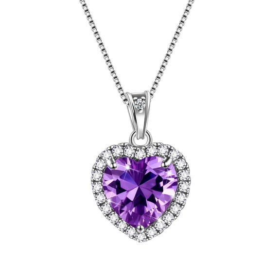 Heart Jewelry Gifts For Women Amethyst Pendant Necklace - Walmart.com