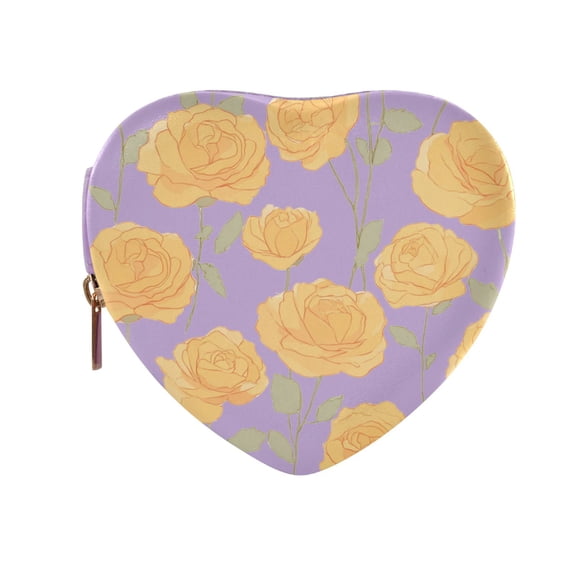 Purple Heart-Shaped Jewelry Travel Box Portable Display Storage ...