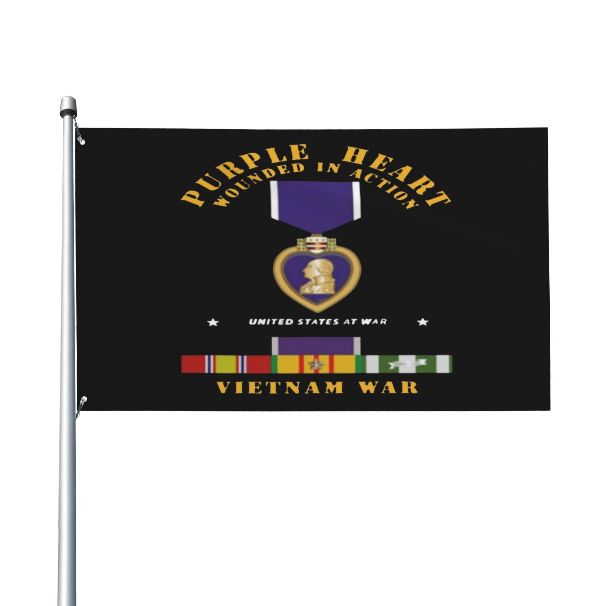 Purple Heart Vietnam Wia Vietnam Veteran Flag Home Garden Flag Banner ...