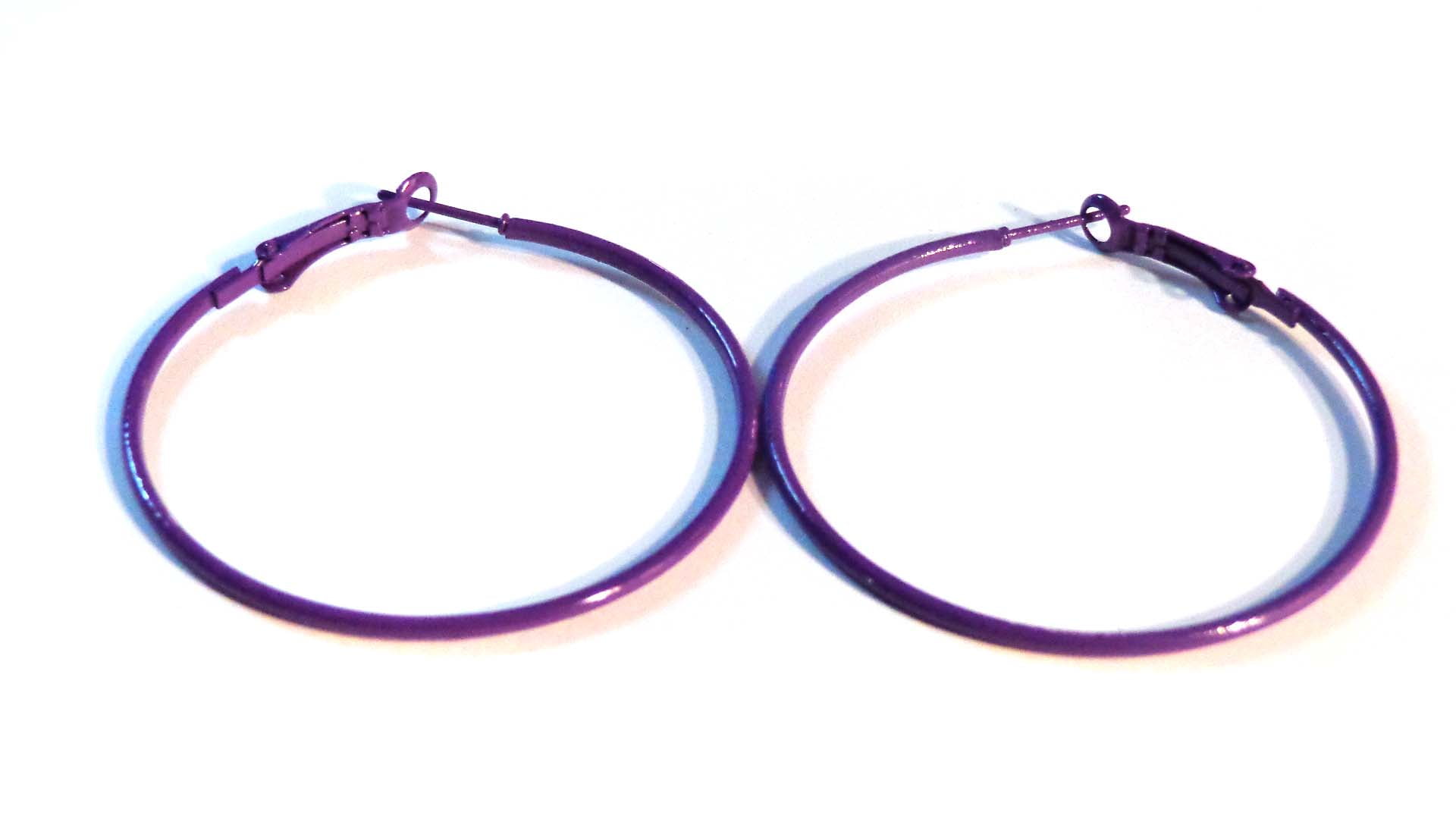 Purple Hoop Earrings Medium Hoops 1.5 inch - Walmart.com