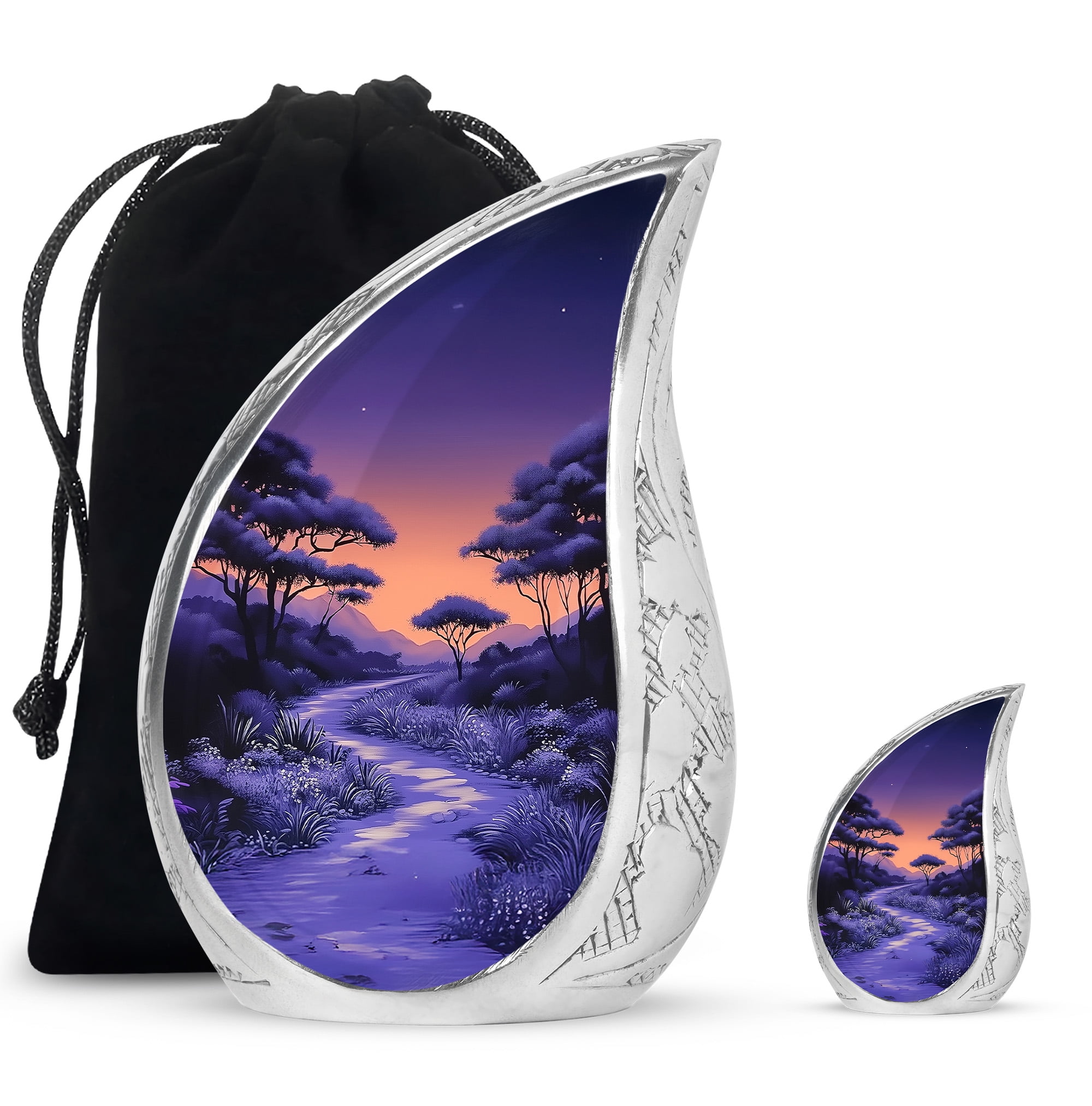 Purple Horizon Large Urns For Ashes Adult Dad - Memorial Small Urn For ...