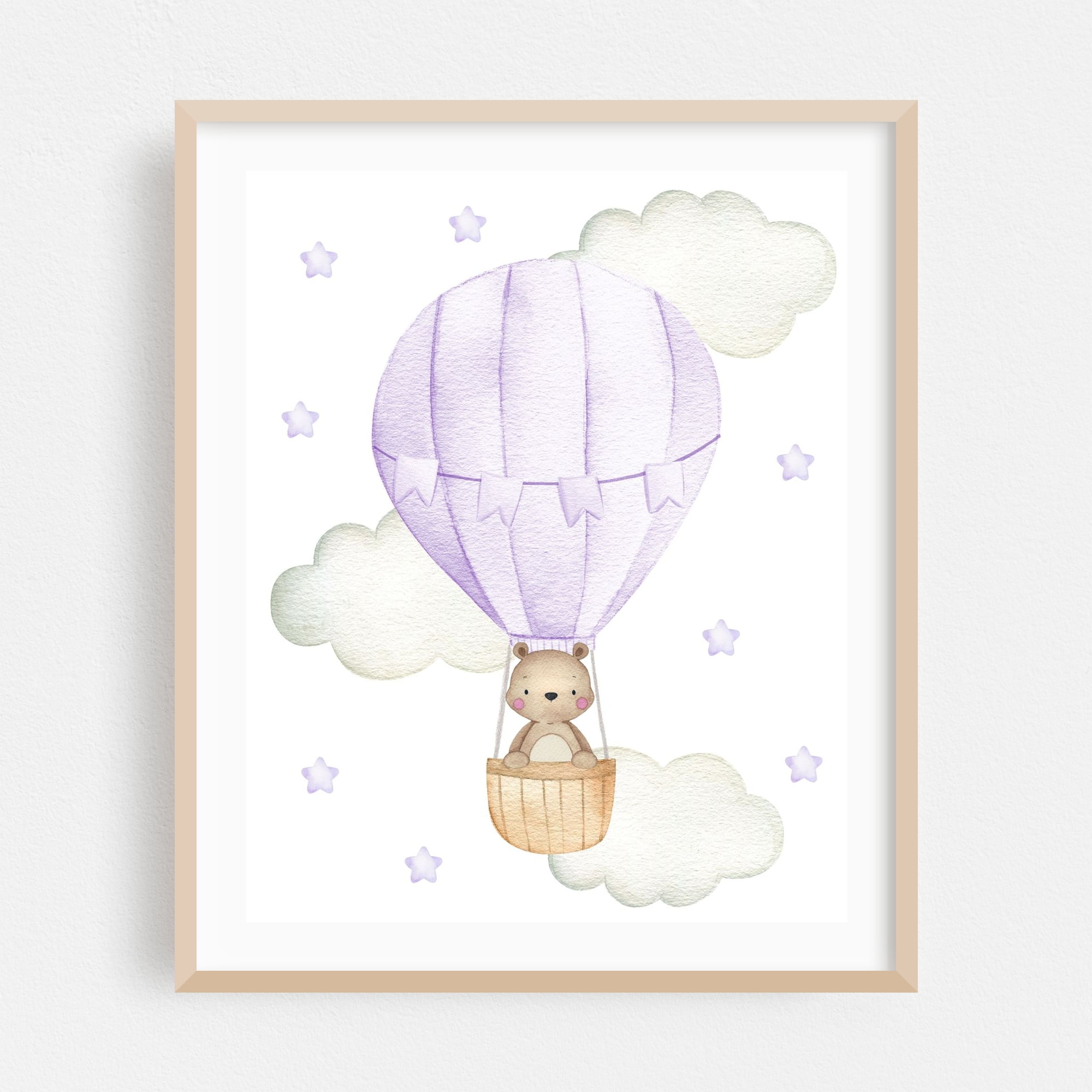 Purple Hot Air Balloon, Bear, Forest Animals, Woodland Animals, Gender ...