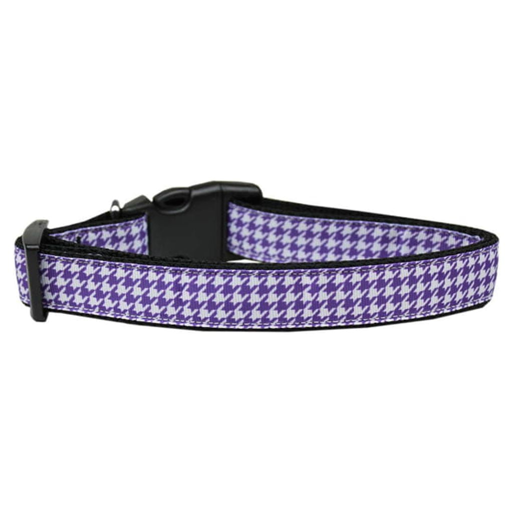Purple Hounds tooth Nylon Ribbon Collar - Walmart.com