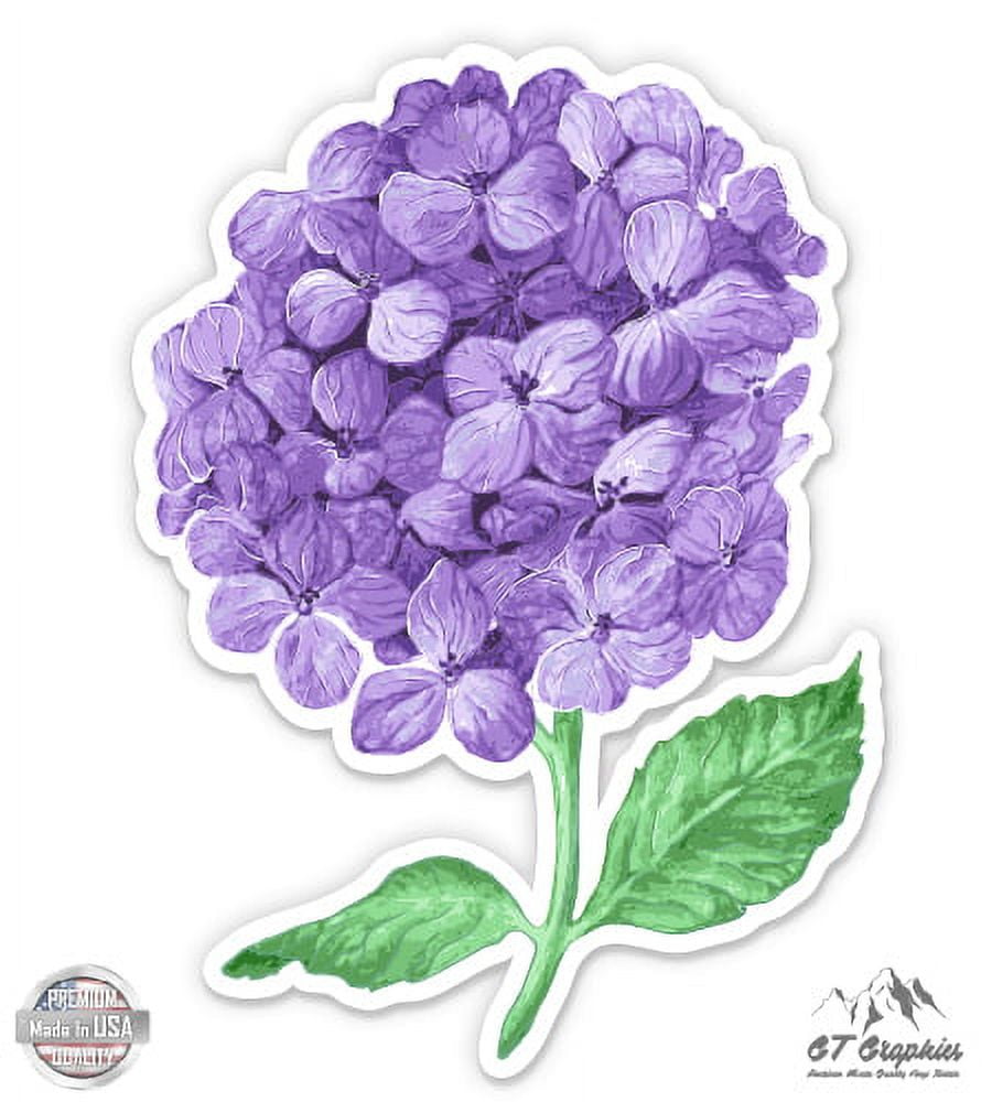 Purple Hydrangea - 12" Vinyl Sticker Waterproof Decal - Walmart.com