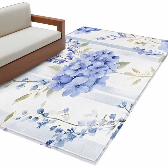 Purple Hydrangea Large Area Rugs for Bedroom Living Room, Soft Non Slip ...