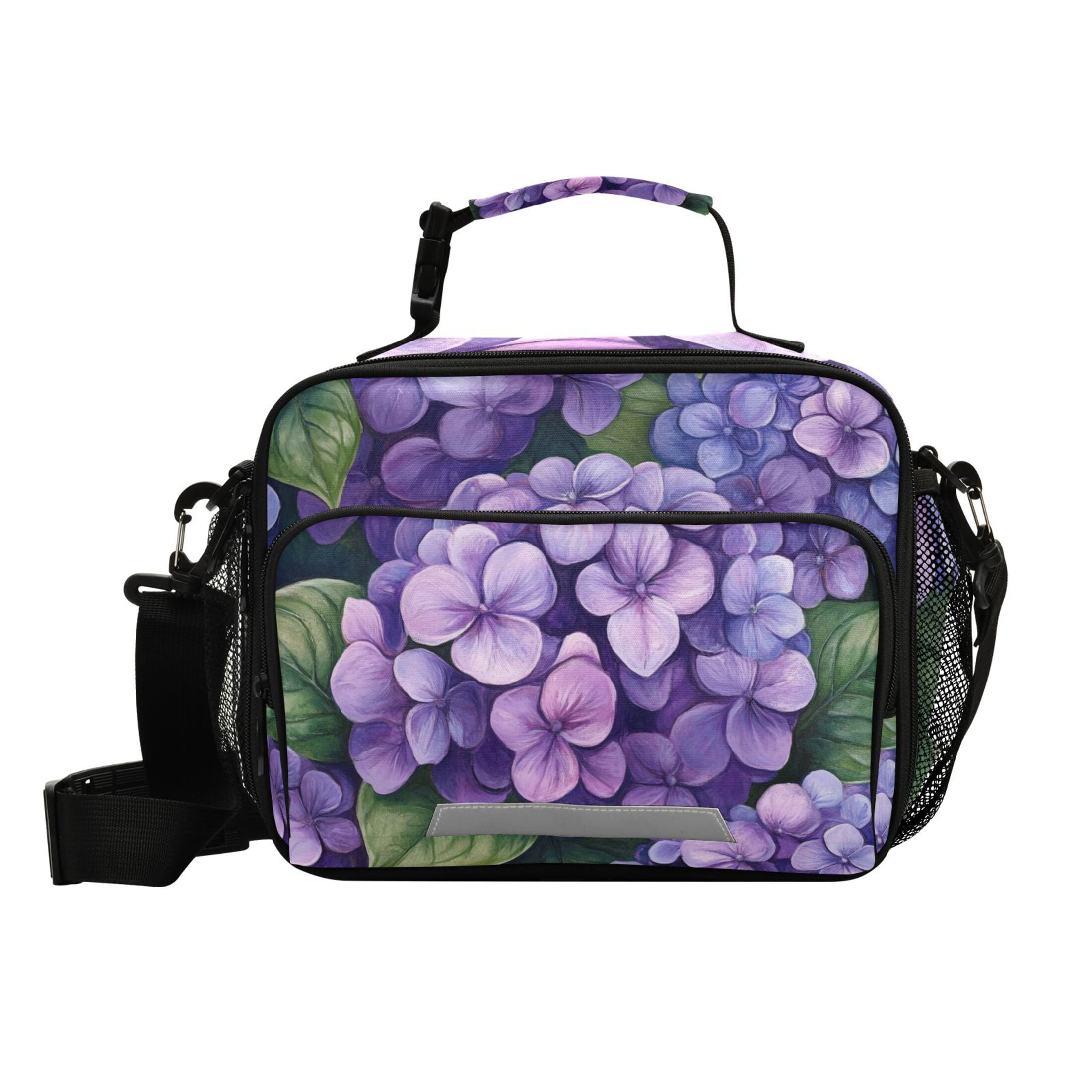 Purple Hydrangeas Insulated Lunch Bag Portable Cooler Bag Mommy Bag ...