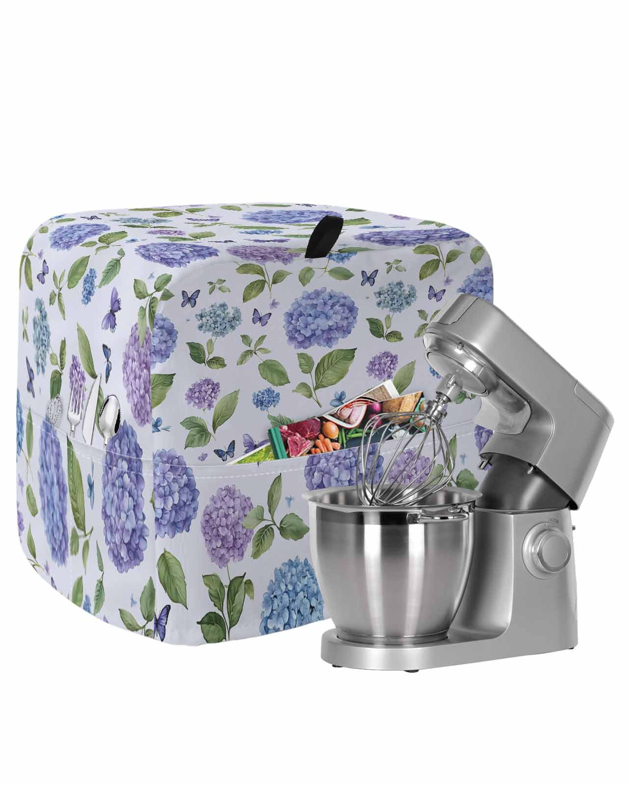 Purple Hydrangeas Stand Mixer Dust Cover with Storage Pocket & Handles ...