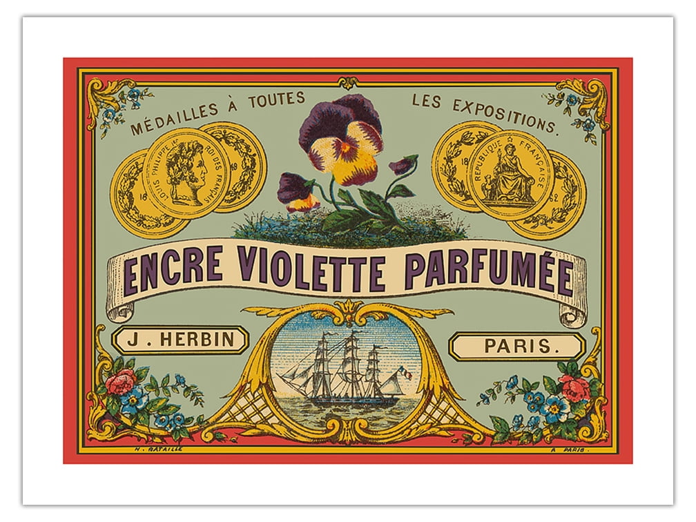 Purple Ink (Encre Violette Parfumée) - J. Herbin Paris - Vintage ...