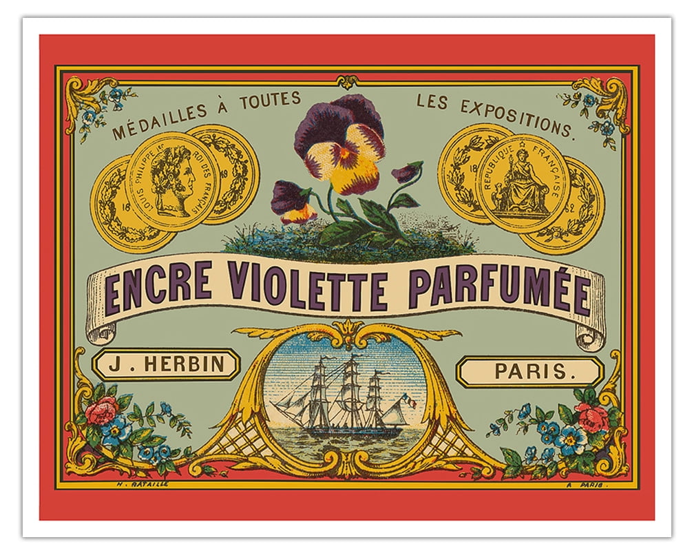 Purple Ink (Encre Violette Parfumée) - J. Herbin Paris - Vintage ...