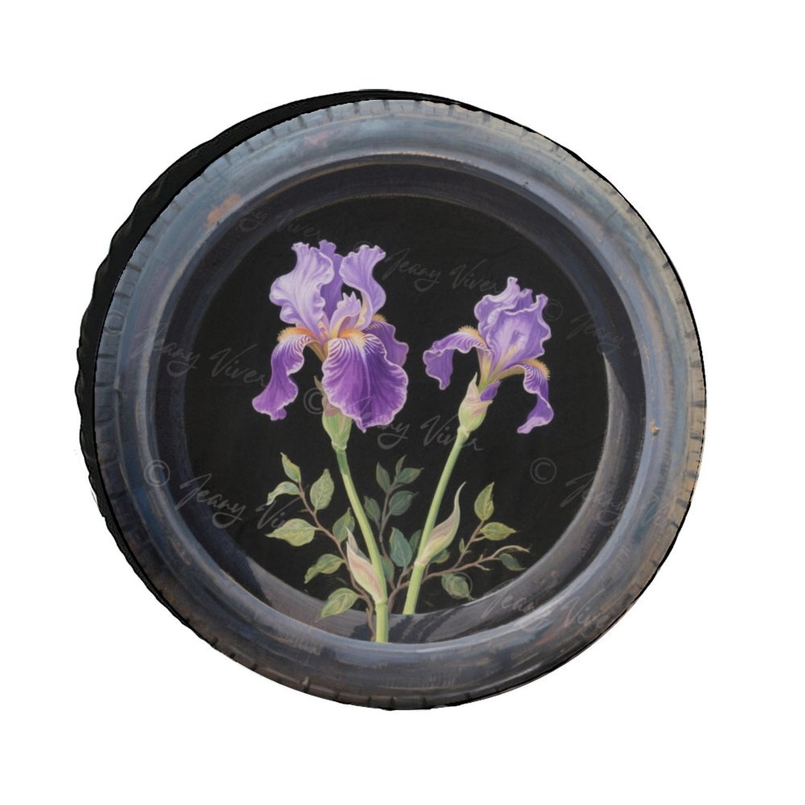 Purple Iris Potable Dirt Protector Wheel Spare Tire Covers Weather ...