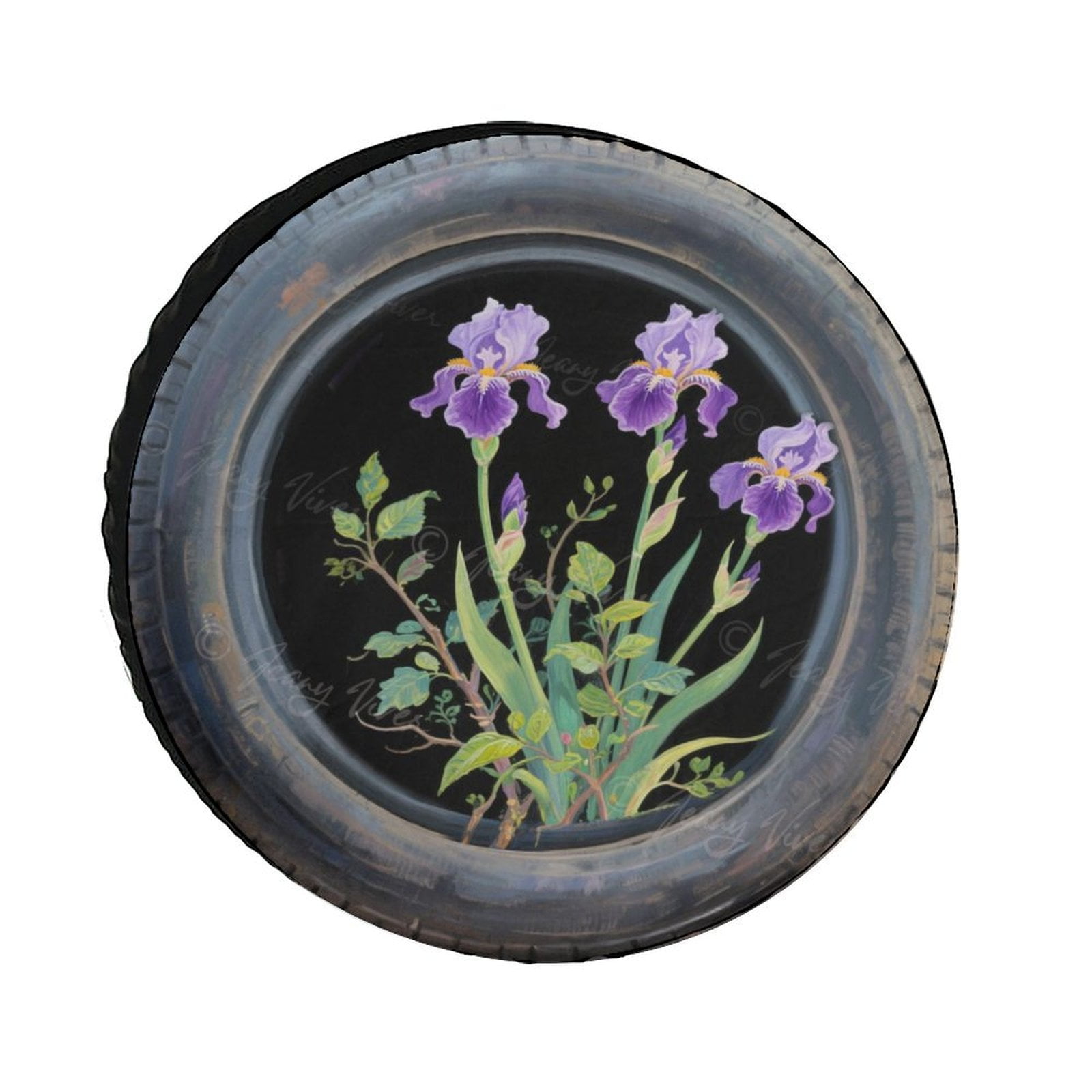 Purple Iris Rv Spare Tire Cover for Trailers,Waterproof Dust-Proof ...