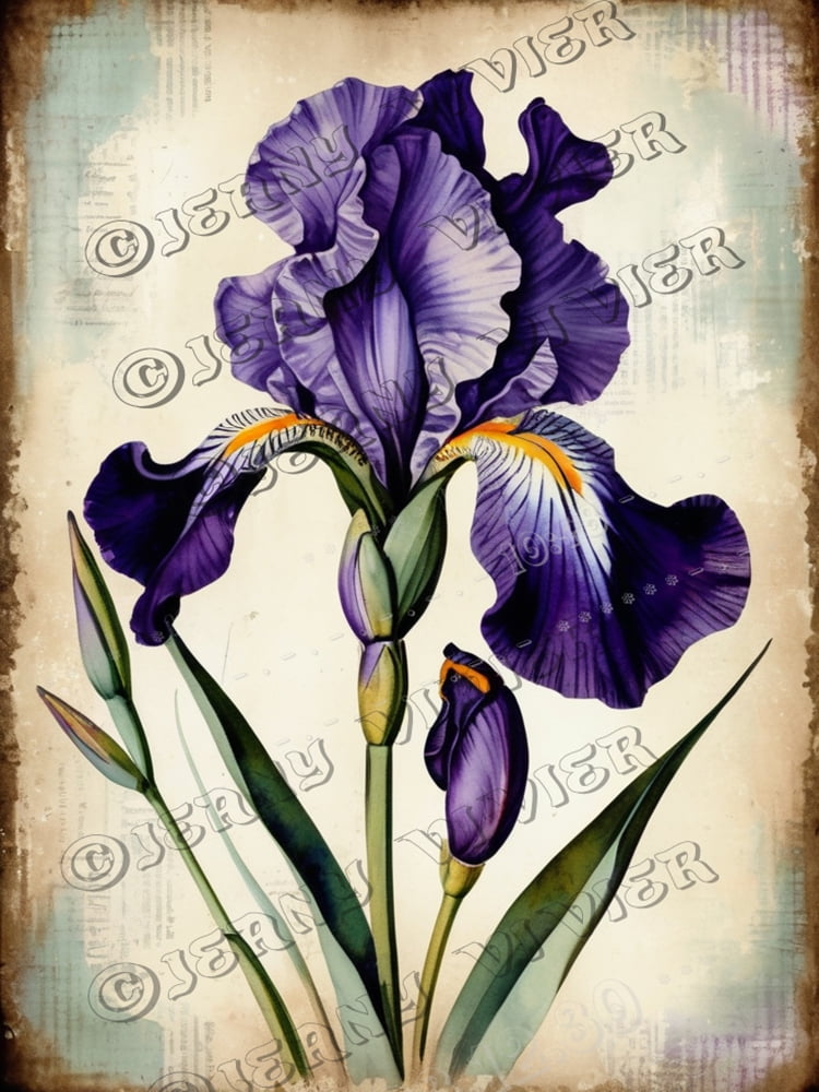 Purple Iris Tin Sign - 12"x16" - Aluminum - Room Wall Art & Decor ...