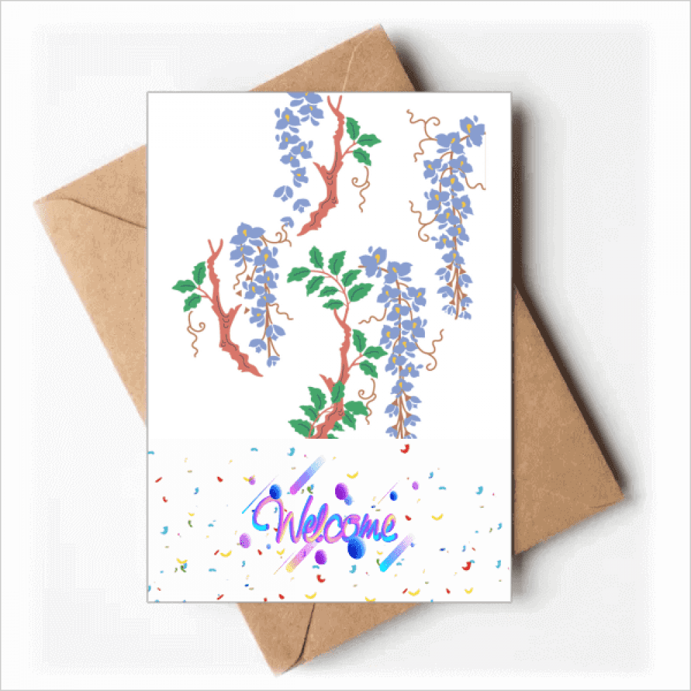 Purple Japanese Culture Welcome Back Greeting Cards Envelopes Blank ...