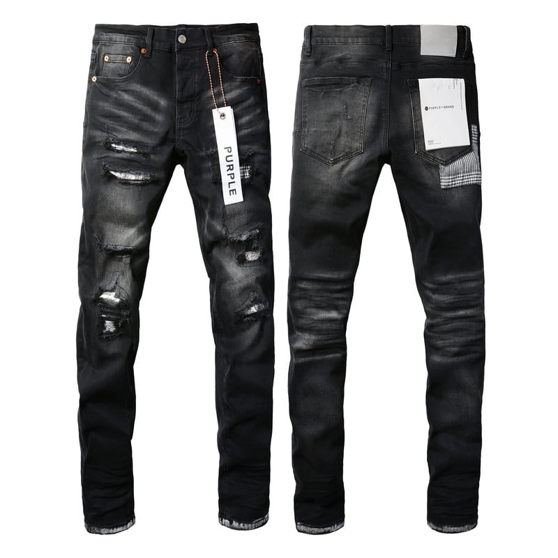 Purple Jeans Slim Fit Brand Jeans Ripped Stretch Men's Jeans Casual ...
