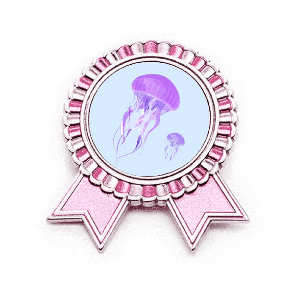 Purple Jelly Fish Acaleph Flotage Badge Brooch Pin Pink Winner Award ...